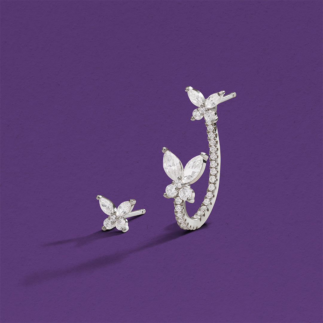 Asymmetric Butterfly Stud and Ear Cuff | APM Monaco – APM Monaco UK
