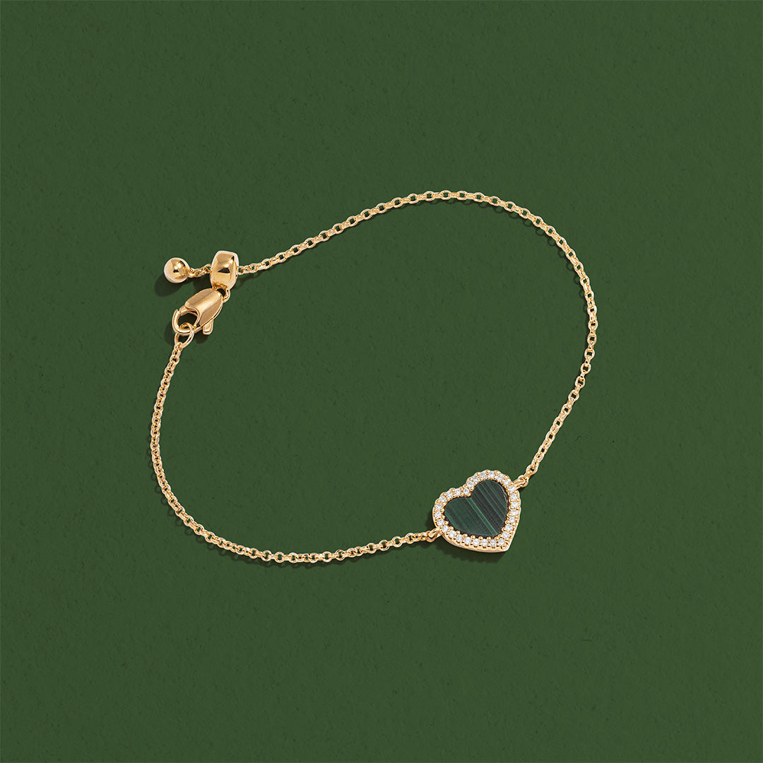 Malachite Heart Adjustable Bracelet | APM Monaco – APM Monaco UK